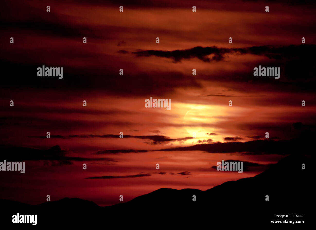 Full Moon rising over Sonoran Desert. Arizona Stock Photo - Alamy
