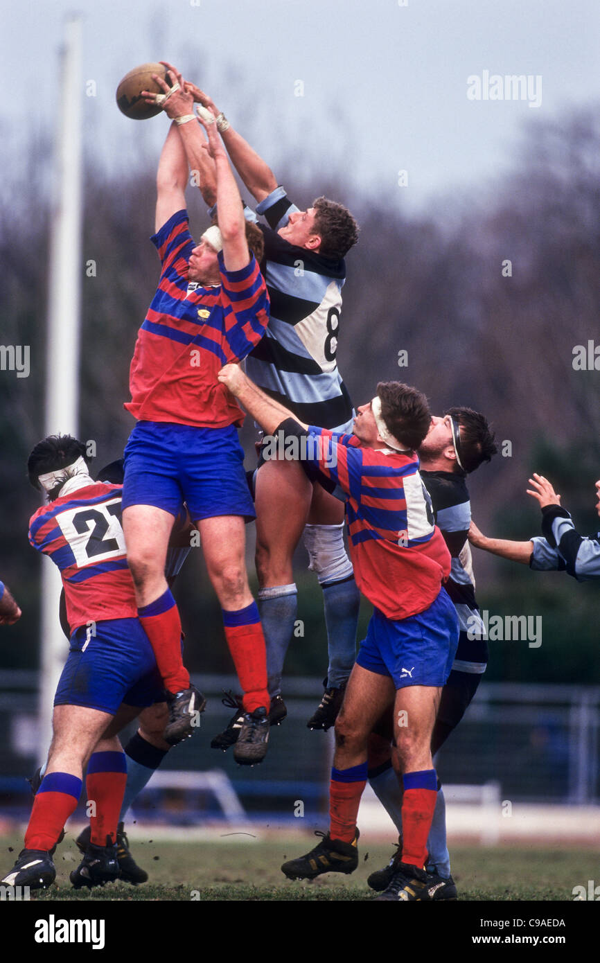 Rugby match action Stock Photo - Alamy