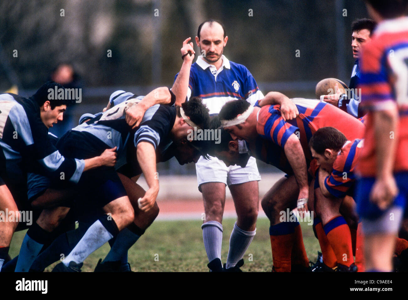 Rugby match action Stock Photo - Alamy