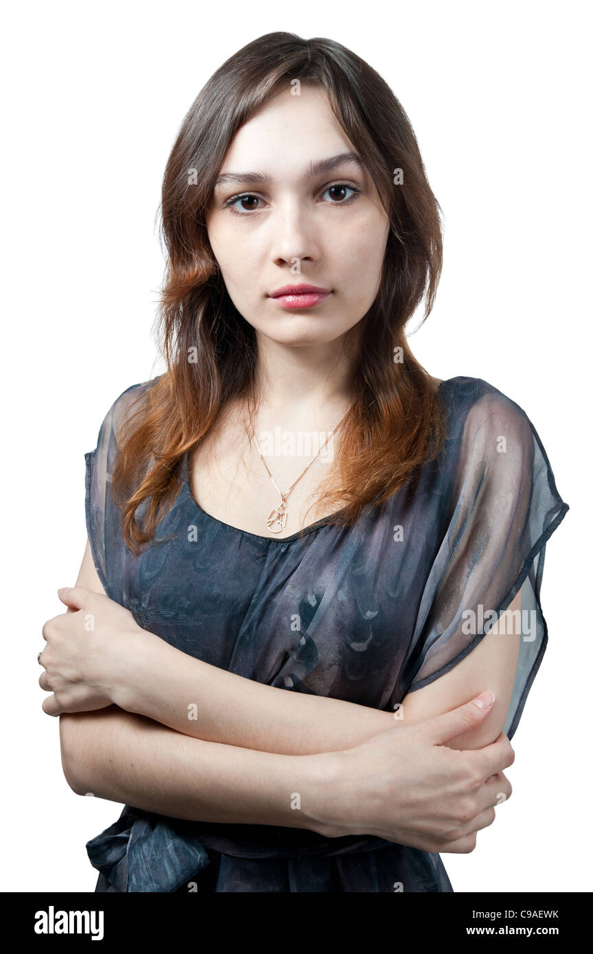 Sexy girl in transparent dress isolated on white Stock Photo - Alamy