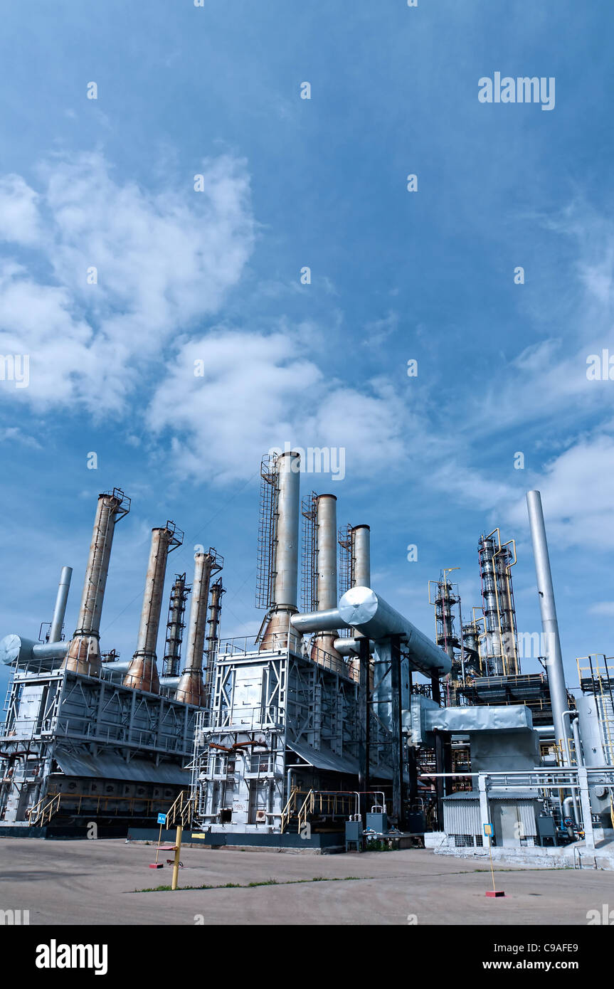 View gas processing factory. gas and oil industry Stock Photo - Alamy