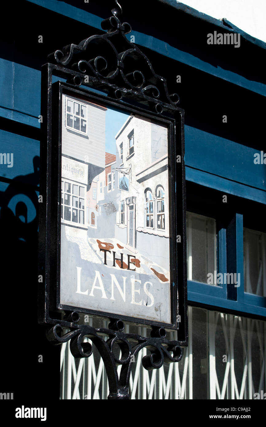 The Lanes sign, Brighton, East Sussex, UK Stock Photo - Alamy