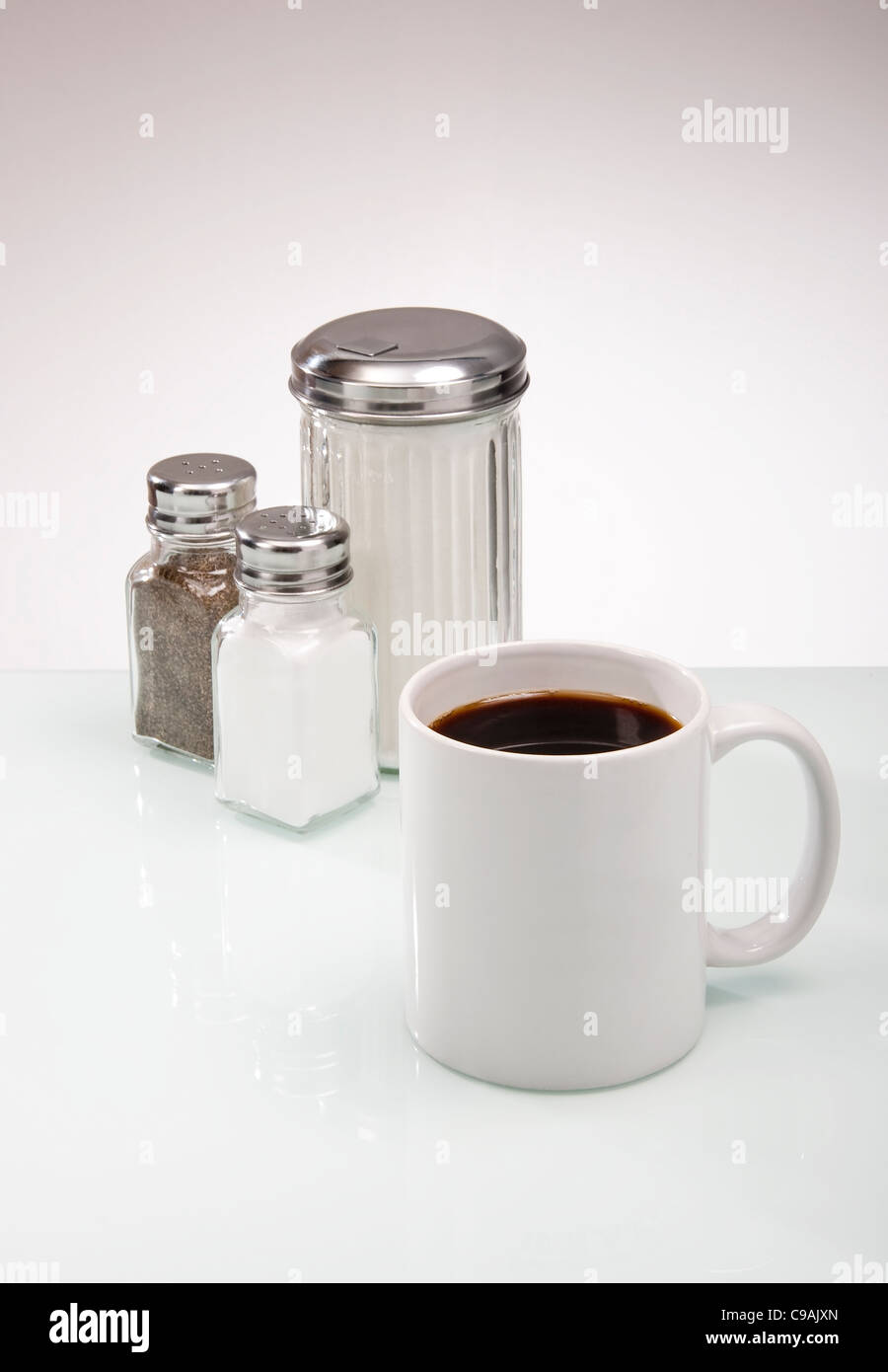 Morning Table top with Coffee Stock Photo - Alamy