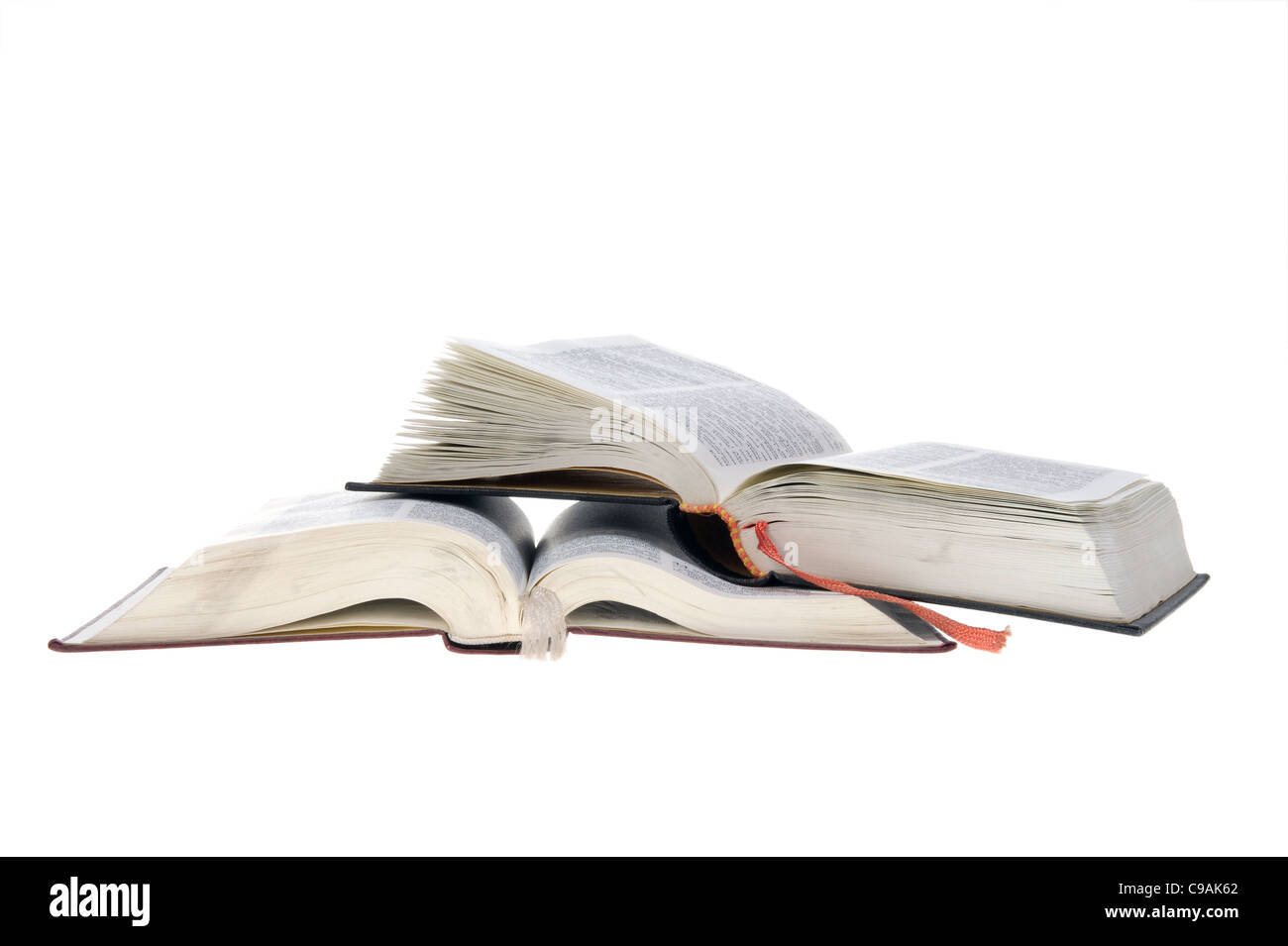 Two books isolated on white background Stock Photo - Alamy