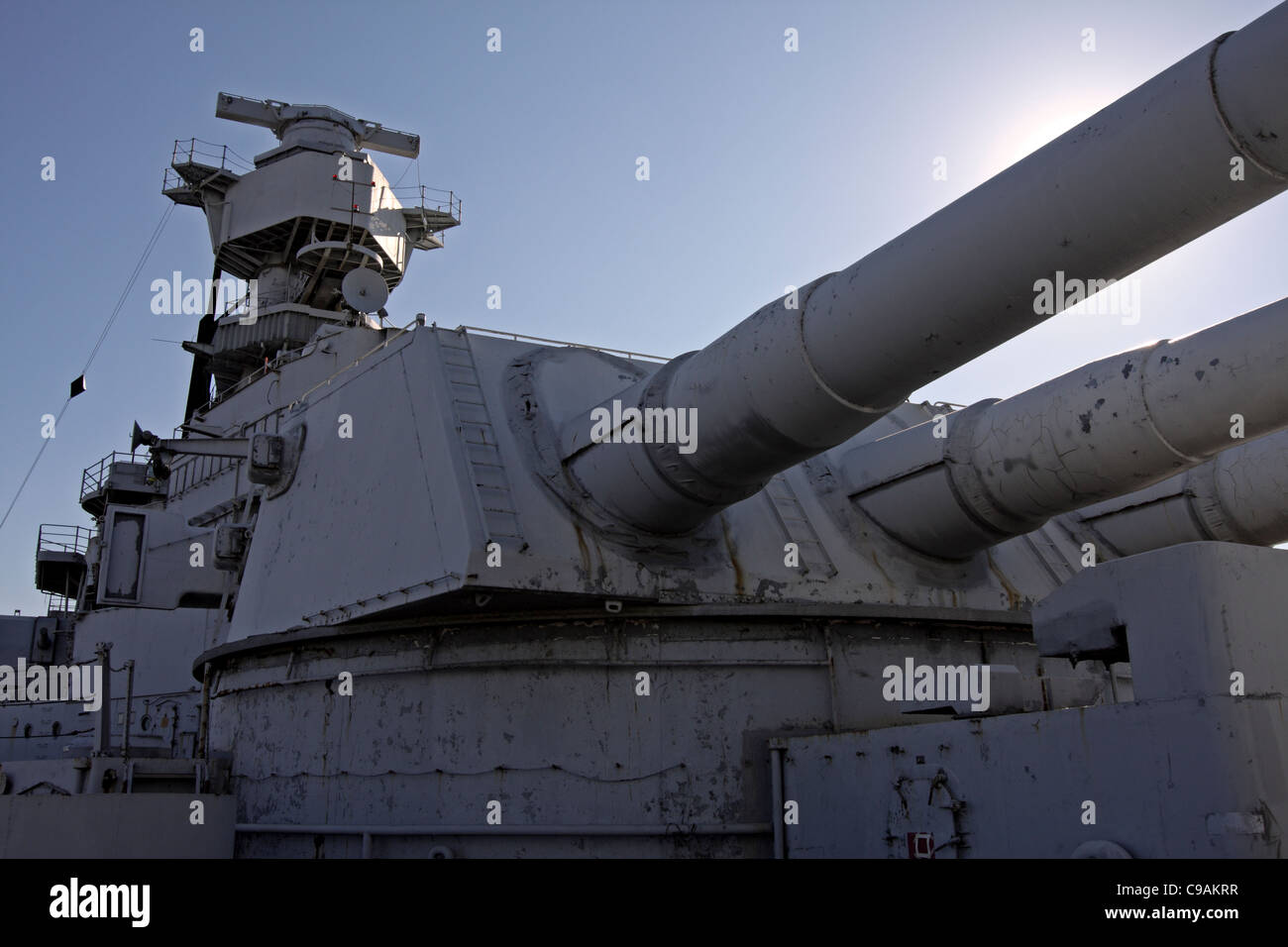 USS Iowa's Number 2 Gun Battery Stock Photo - Alamy