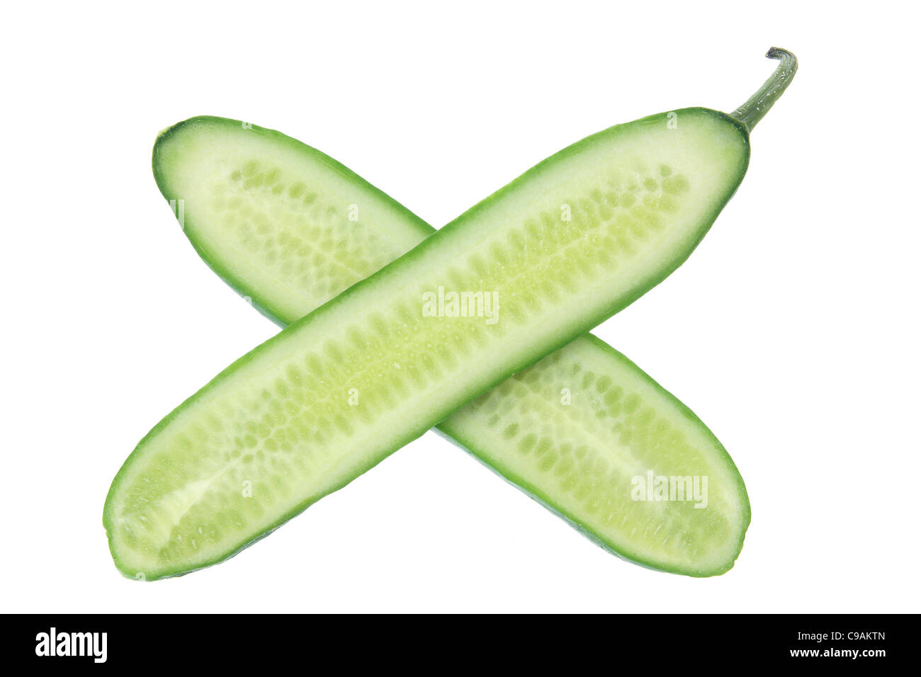 Cut in half cucumber Cut Out Stock Images & Pictures - Alamy