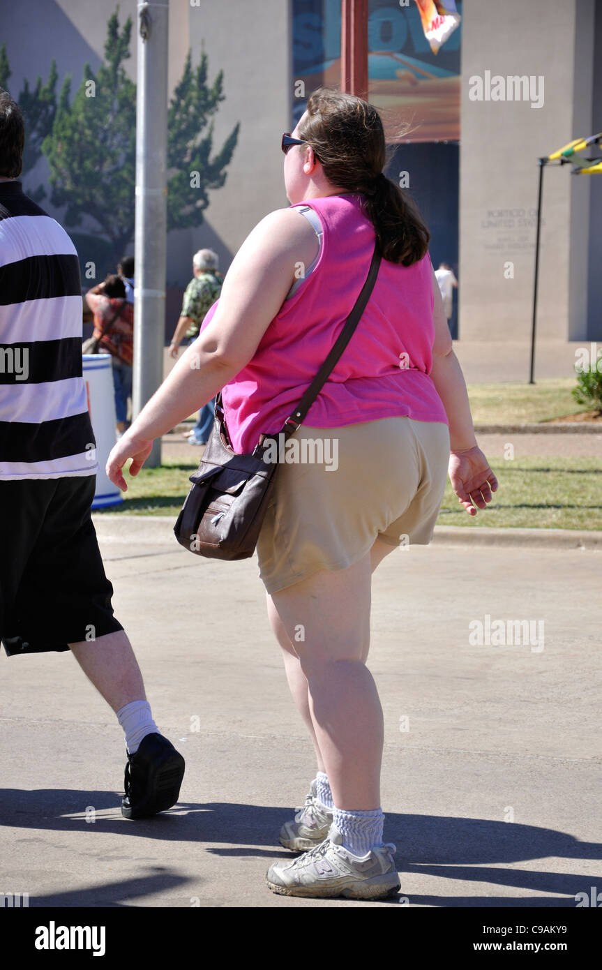 Fat woman obesity obese overweight walking side view hi-res stock ...