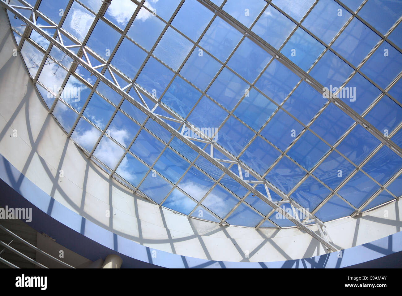 Glass Roof blue window sky Stock Photo - Alamy