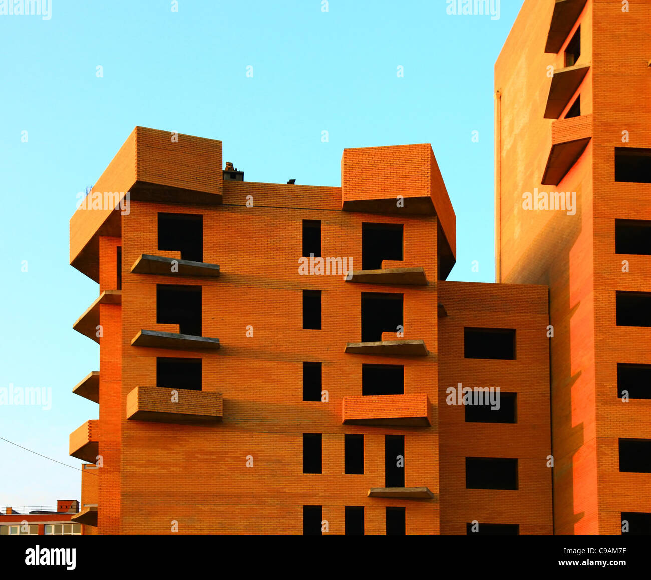 House under construction. Sunrise. Front view. Nobody Stock Photo - Alamy