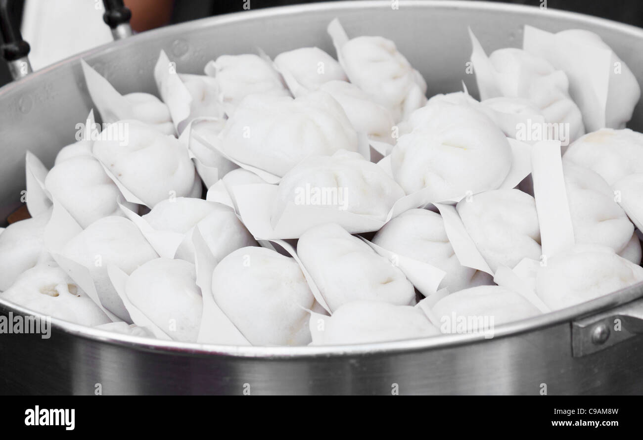 Chinese steamed stuff bun ready to eat Stock Photo - Alamy