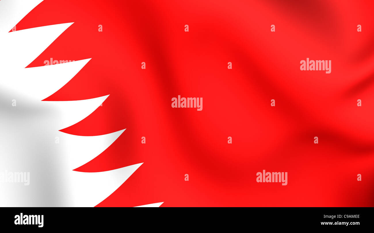 Flag of Bahrain. Close up. Front view Stock Photo - Alamy