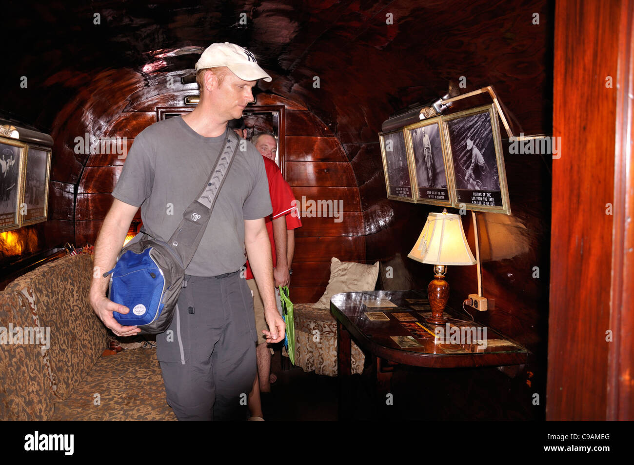 Texas State Fair, Dallas, Texas, USA - inside the Redwood log house ...