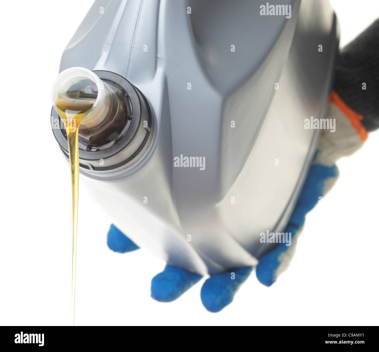 Can with car engine oil isolated on white Stock Photo - Alamy