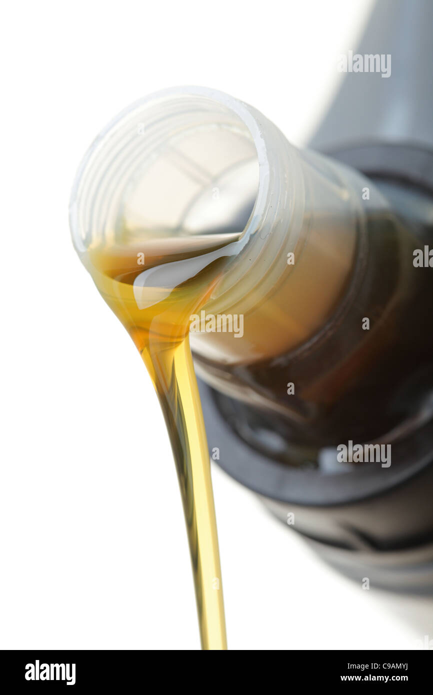 Can with car engine oil isolated on white Stock Photo - Alamy