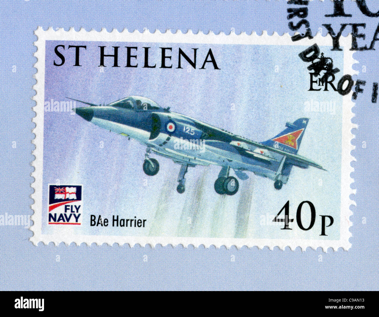 St Helena postage stamp - BAe Harrier Stock Photo - Alamy