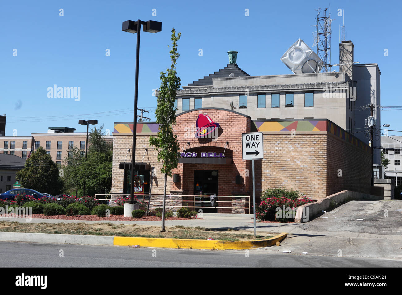 taco bell fast food restaurant exterior bloomington indiana college ...