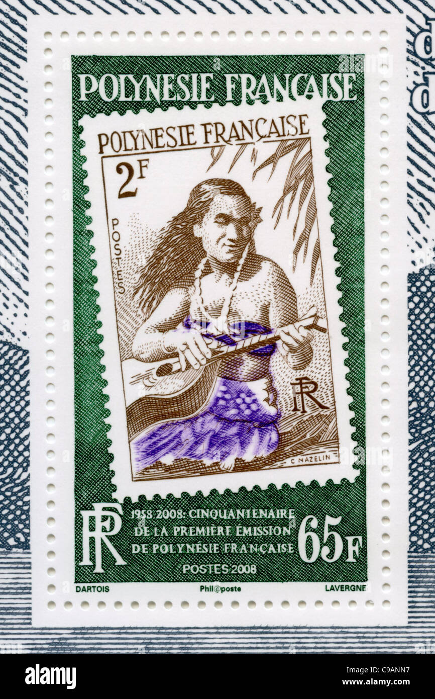 French Polynesia postage stamp Stock Photo - Alamy