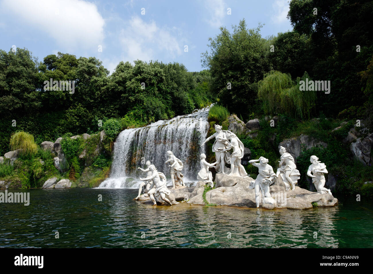 View at Caserta of the fountain of Diana and Actaeon in which the great ...