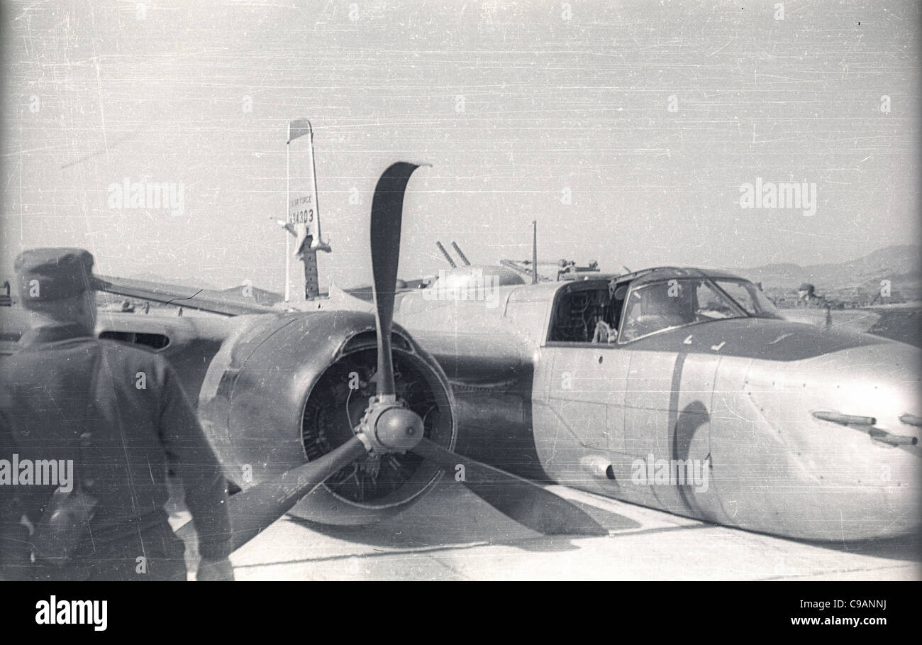 U.S. Airforce war damage airplane Itazuke Air Base, Japan during the ...
