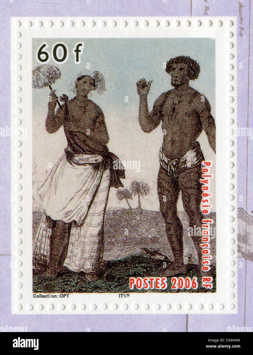 French Polynesia postage stamp Stock Photo - Alamy