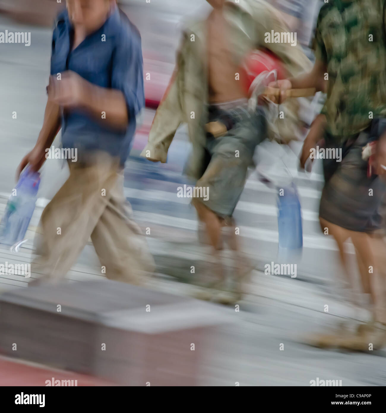 Chinese worker on zebra crossing street Stock Photo - Alamy