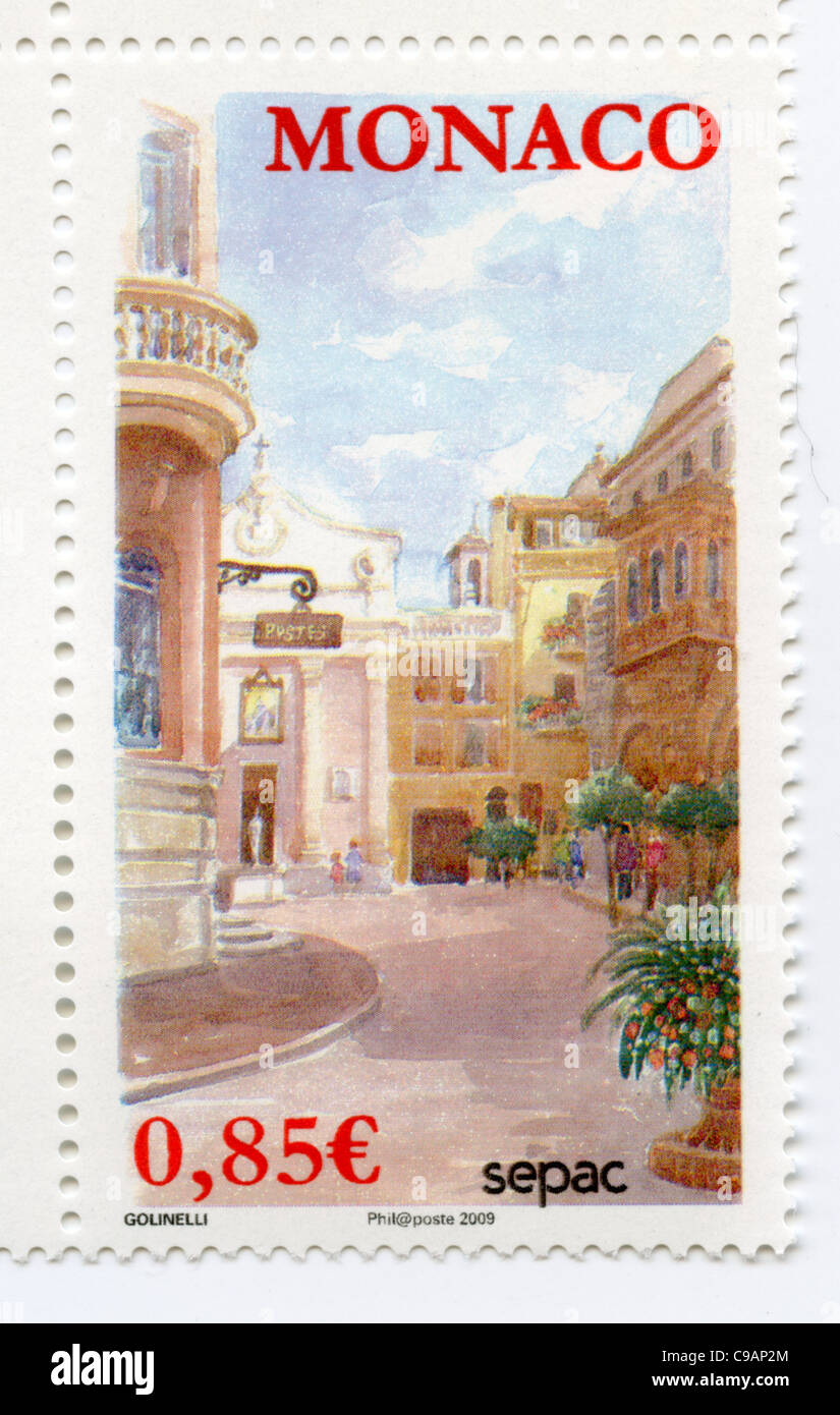 Monaco postage stamp Stock Photo - Alamy