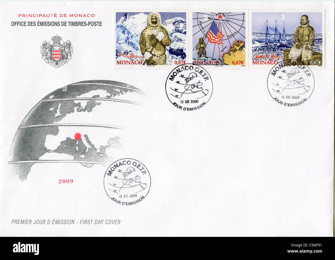 Monaco postage stamps Stock Photo - Alamy