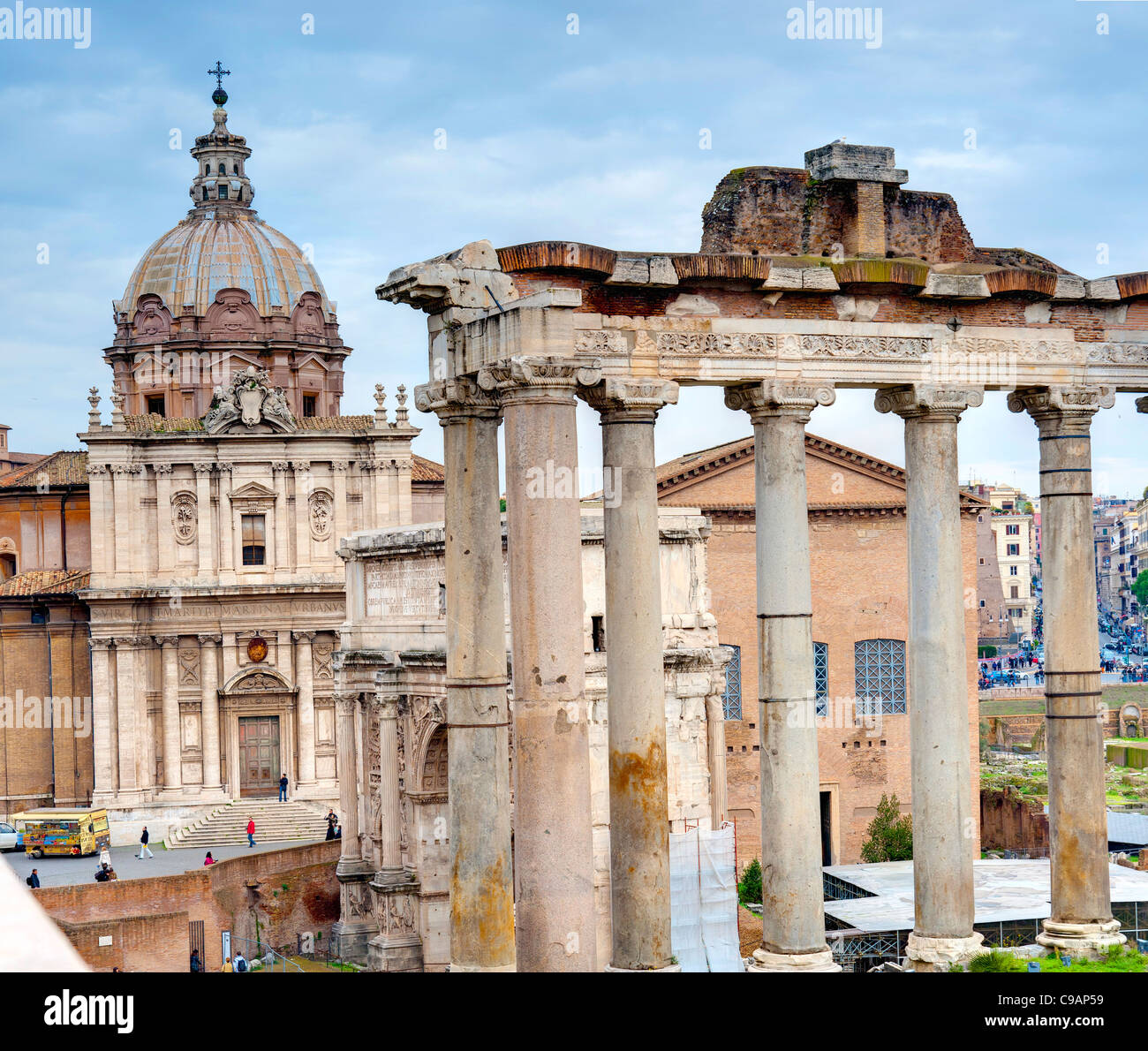Temple of Saturn Roman forum Rome Italy Stock Photo - Alamy