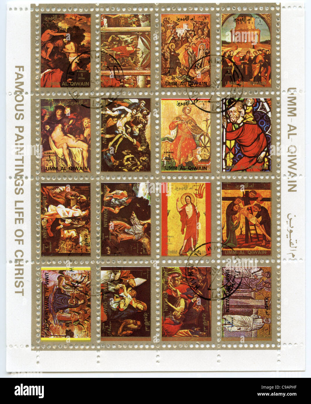 Religious postage stamps Stock Photo - Alamy