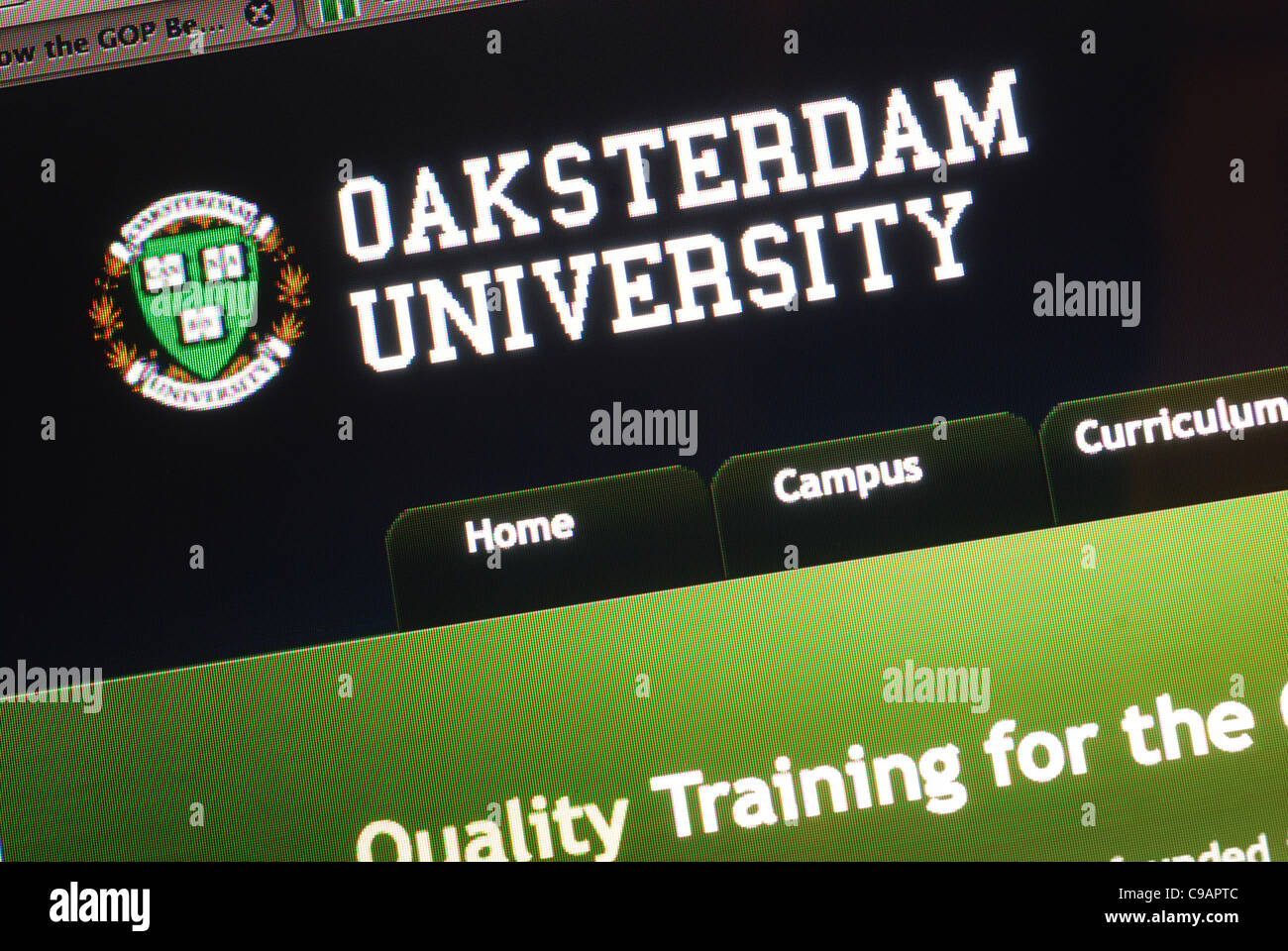 Medical marijuana school Oaksterdam University's website and logo Stock ...
