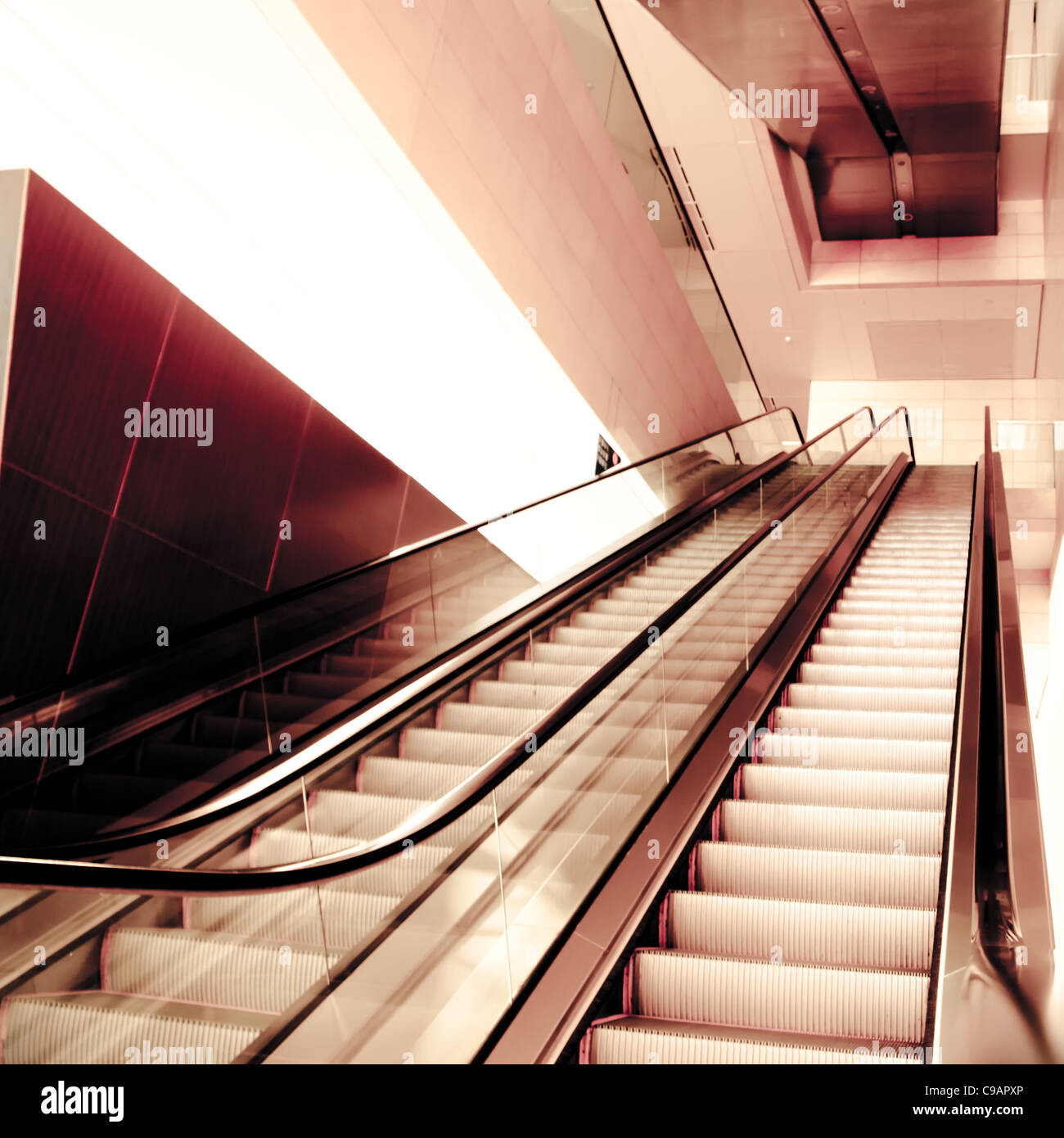 modern big city escalator architecture Stock Photo - Alamy