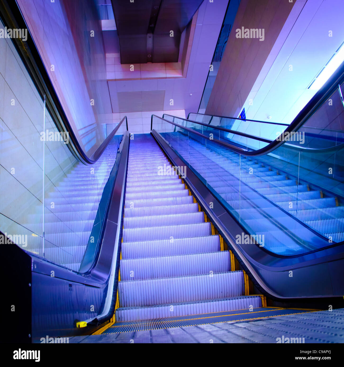 modern big city escalator architecture Stock Photo - Alamy