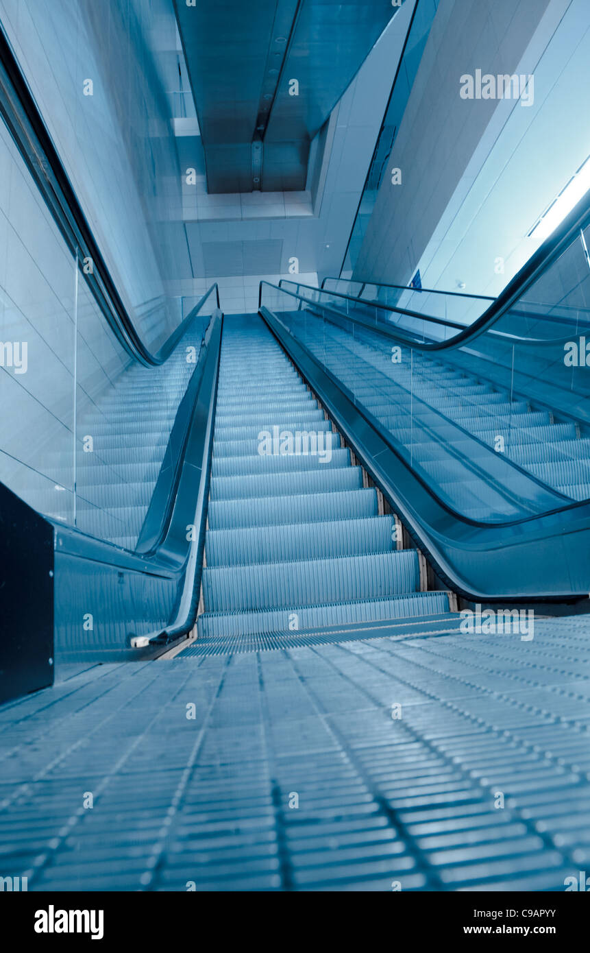 modern big city escalator architecture Stock Photo - Alamy