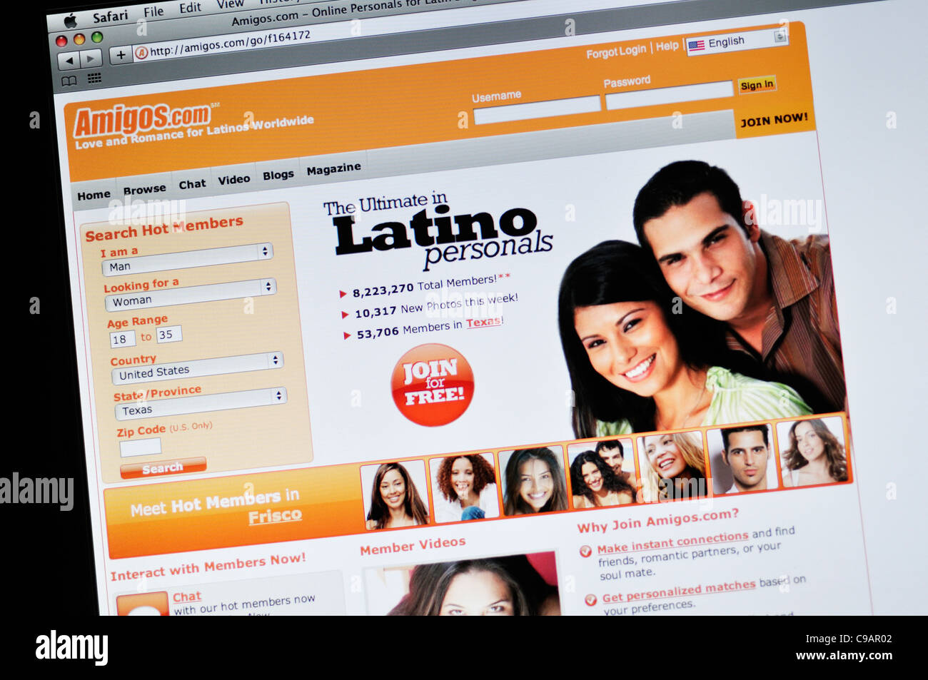 Amigos website Stock Photo - Alamy