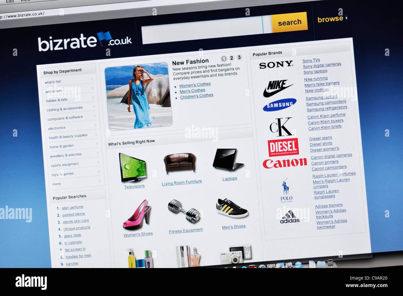 Bizrate shopping website Stock Photo - Alamy
