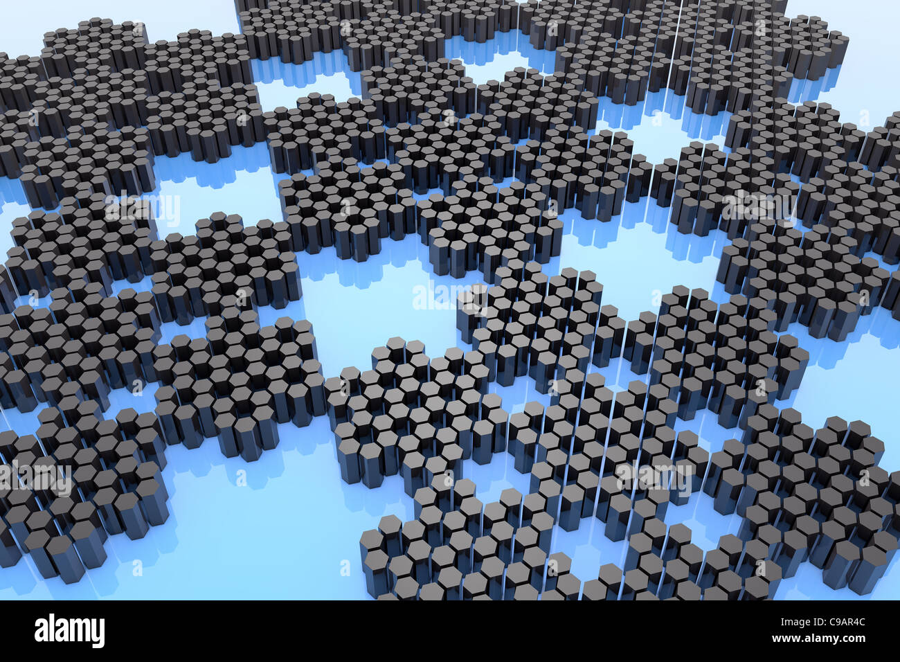Symmetrical structure of the crystals seen lying in magnification Stock ...