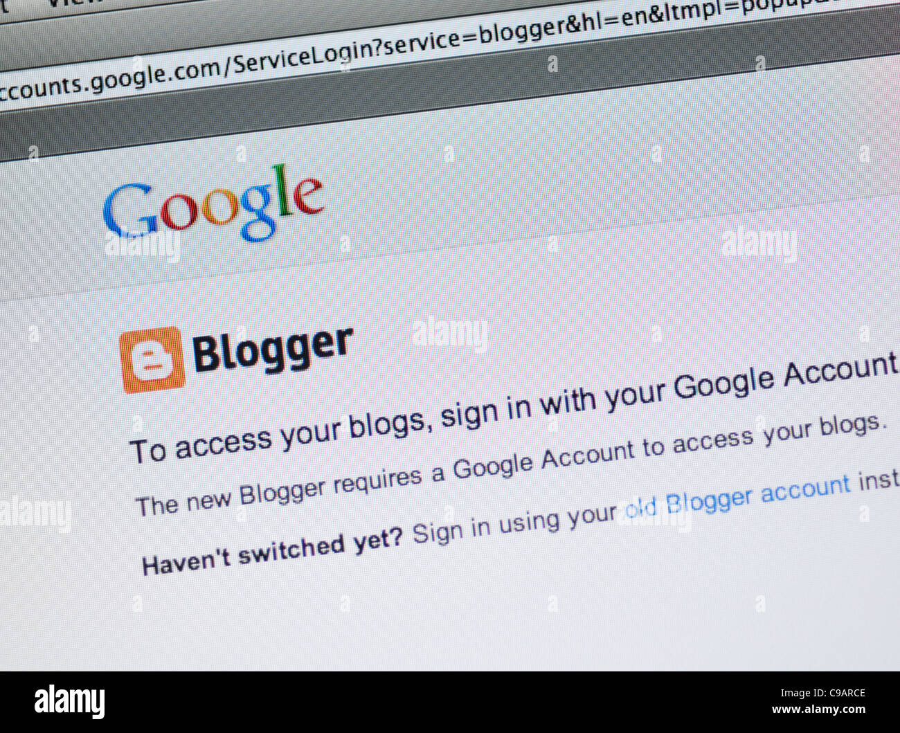 Google Blogger website Stock Photo - Alamy