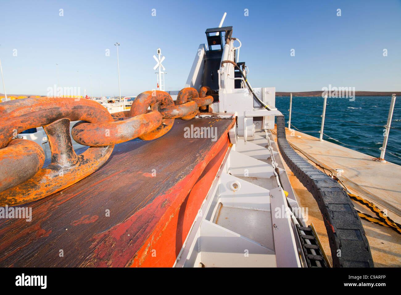 A Wello Penguin wave energy device on the dockside at Lyness on Hoy in ...