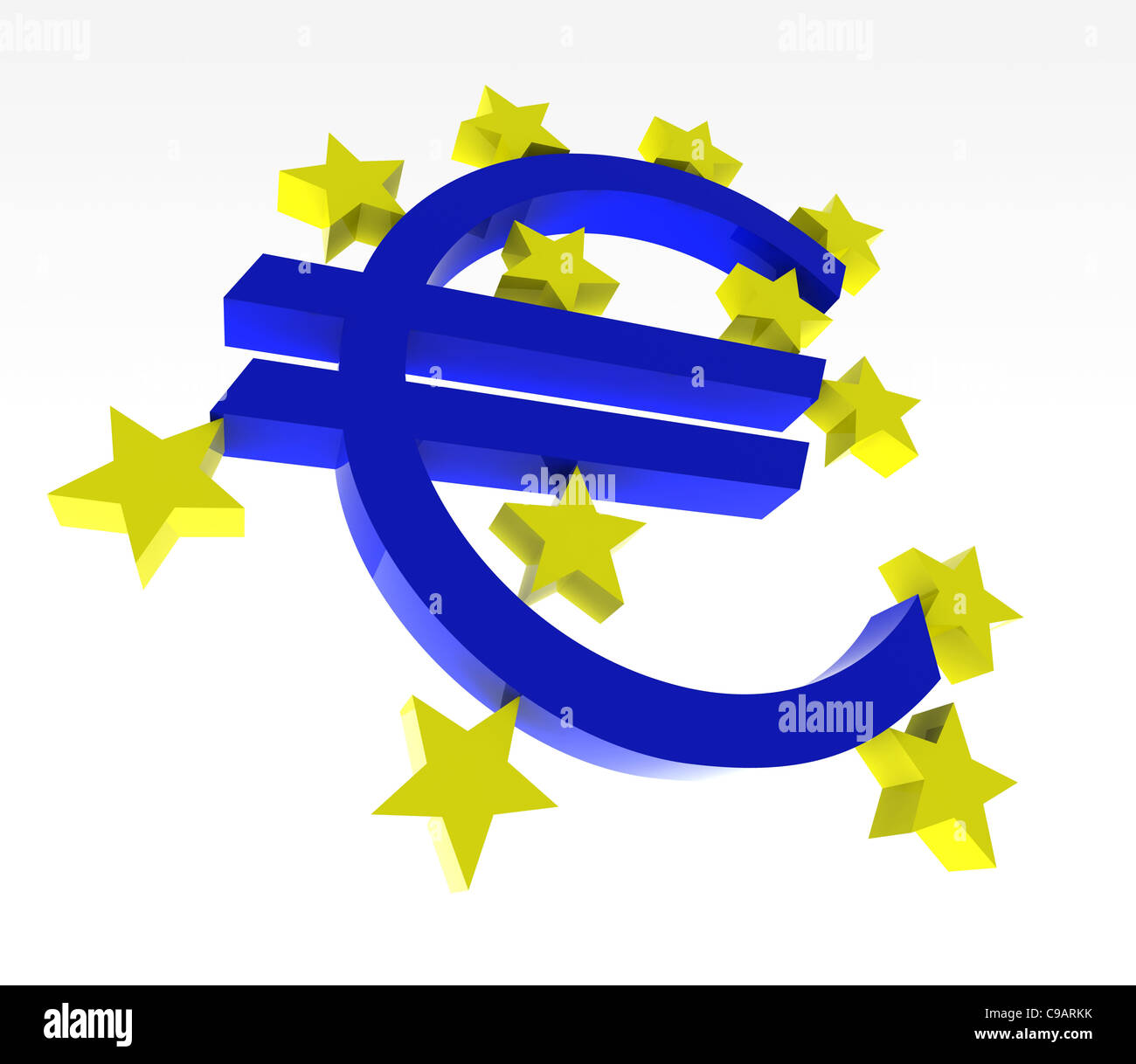 euro symbol with yellow stars Stock Photo - Alamy