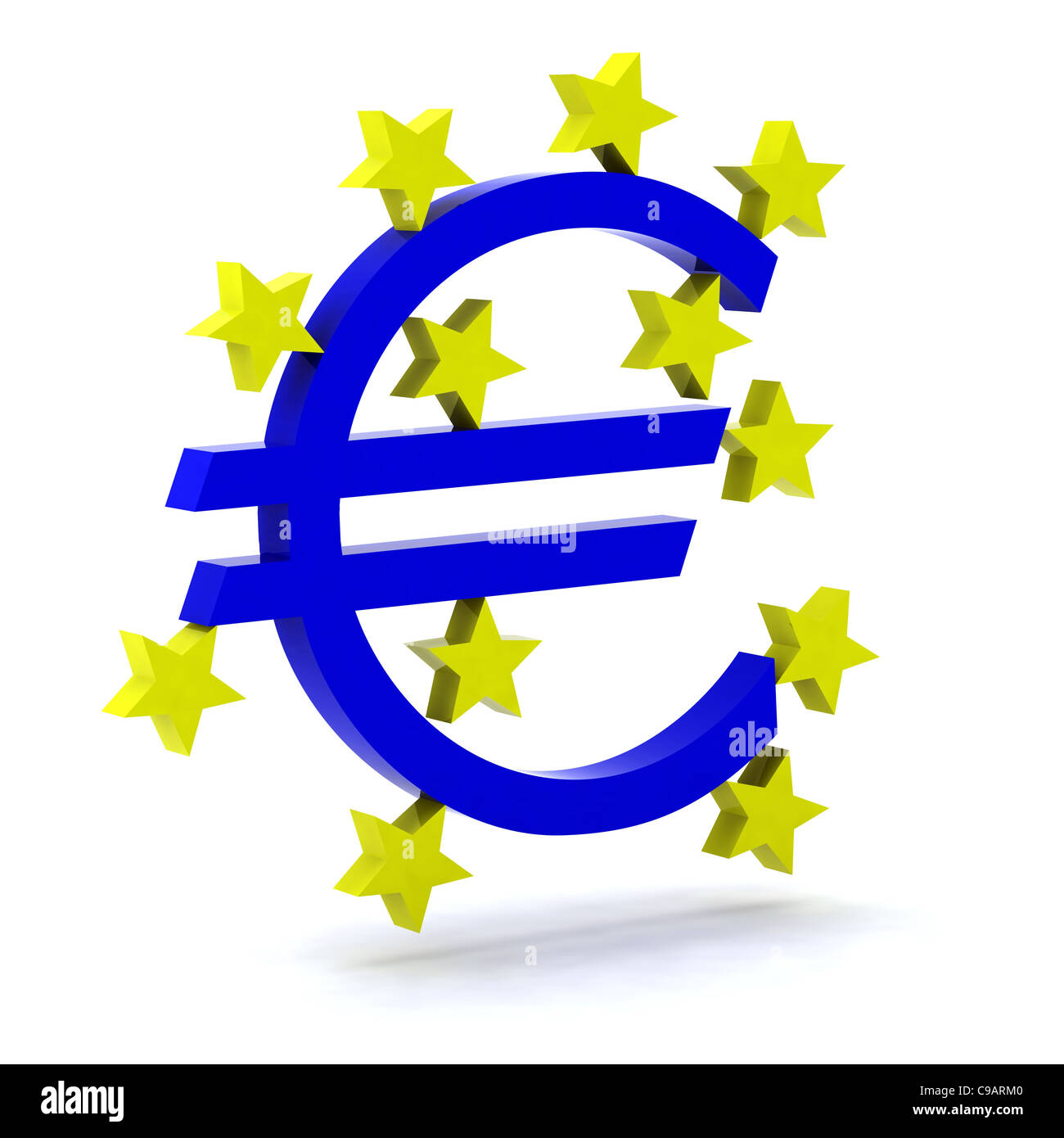 euro symbol with yellow stars Stock Photo - Alamy