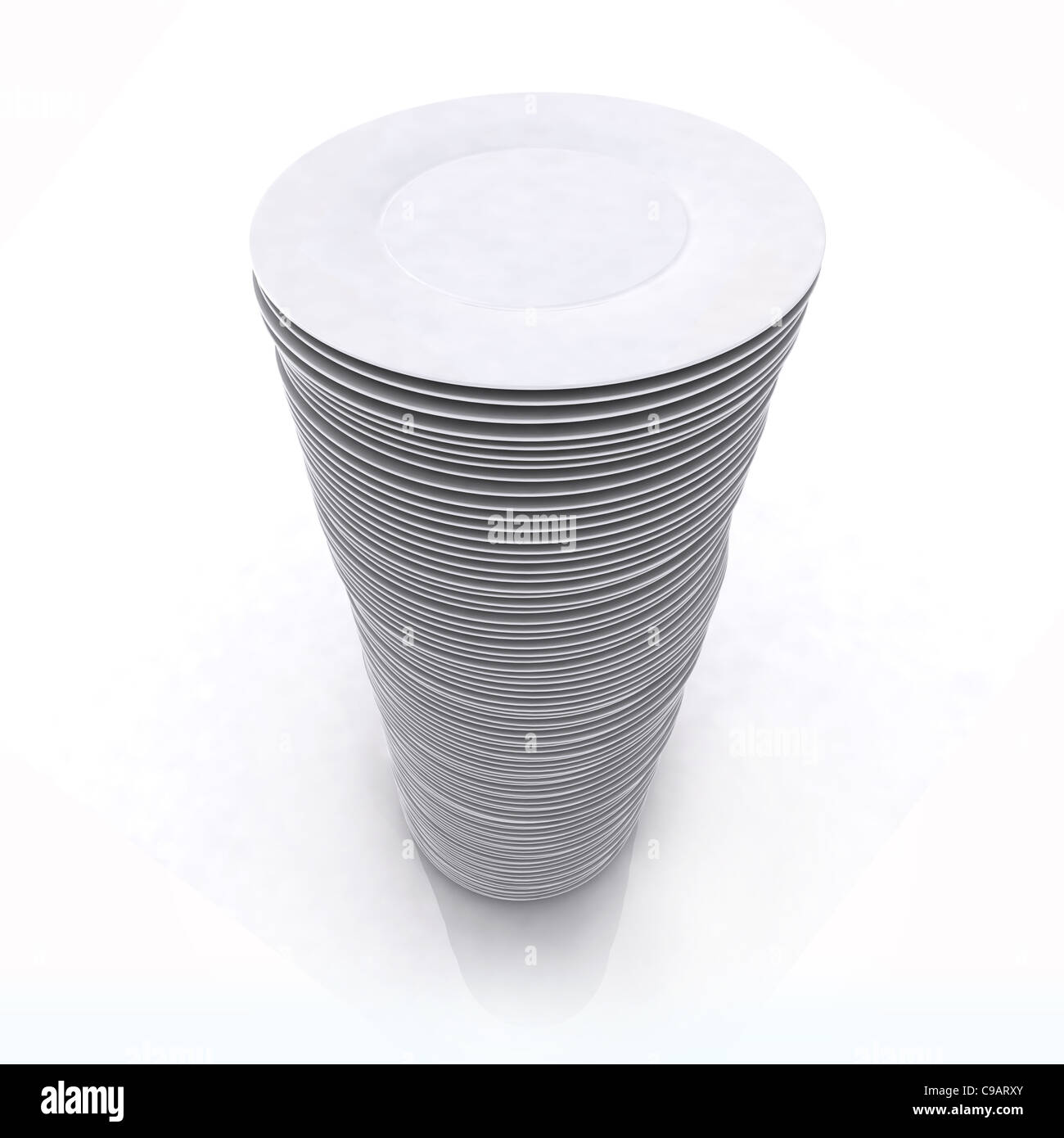 pile of plates 3d illustration Stock Photo - Alamy