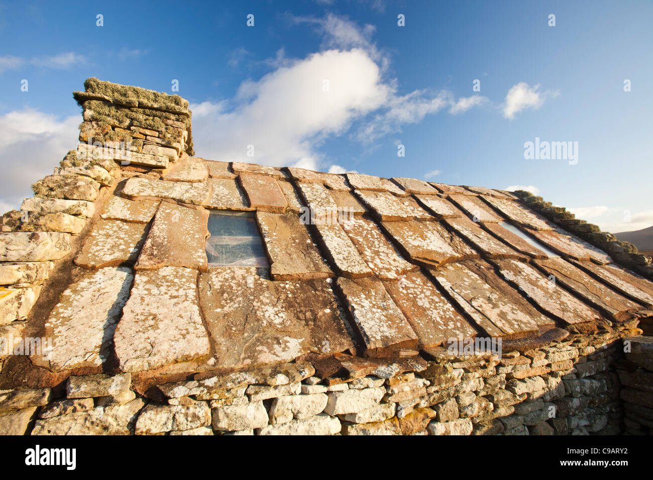 An old croft house at Rackwick on the isle of hoy, Orkney, Scotland, UK ...