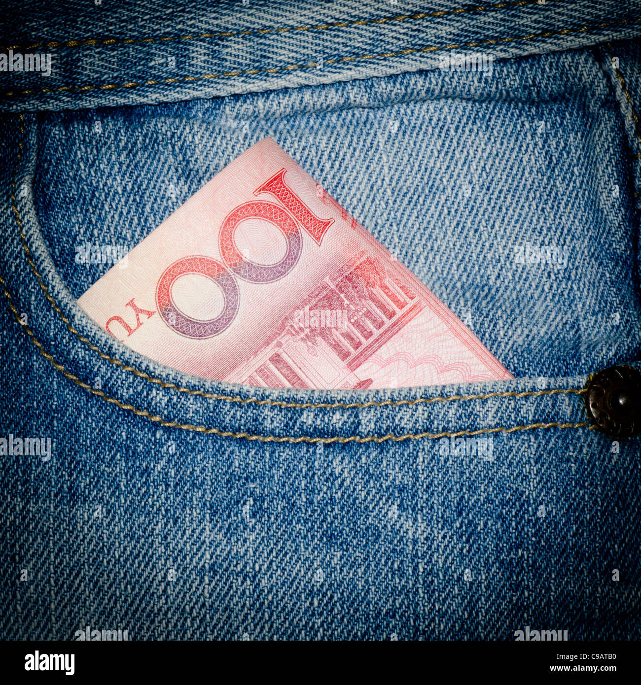 jeans texture chinese RMB cash background Stock Photo - Alamy