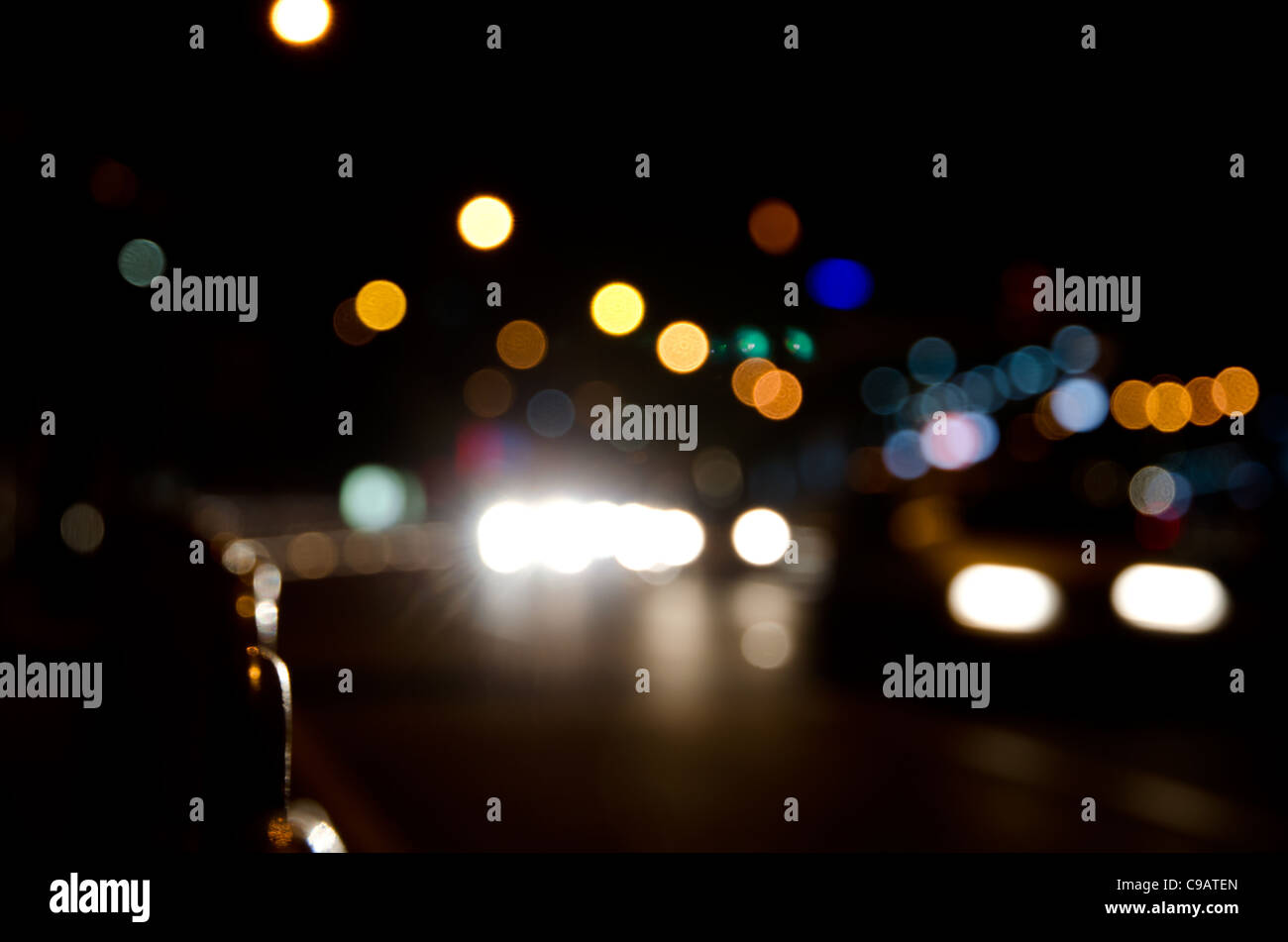 busy big city night traffic light abstract Stock Photo - Alamy