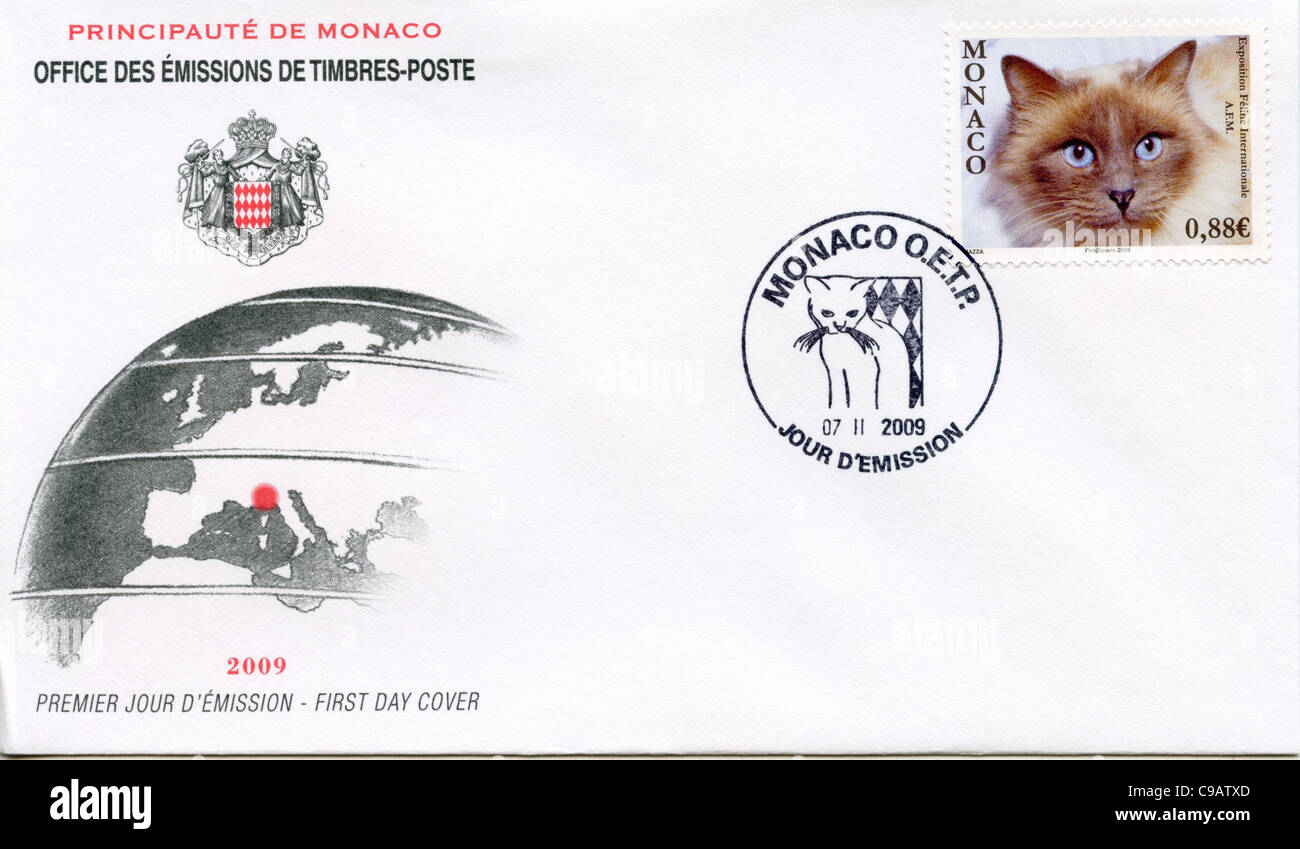 Monaco postage stamp Stock Photo - Alamy