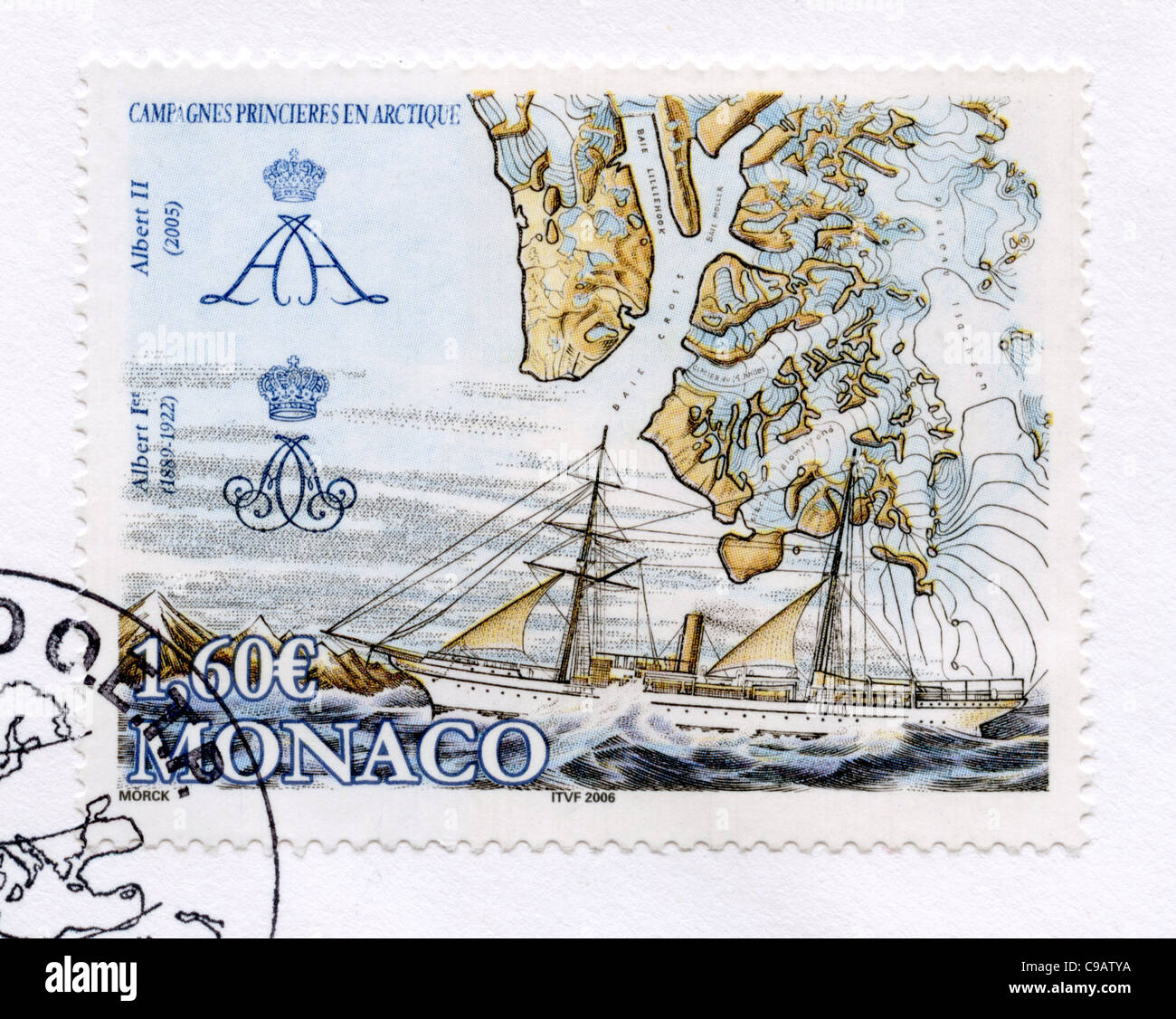 Monaco postage stamp Stock Photo - Alamy