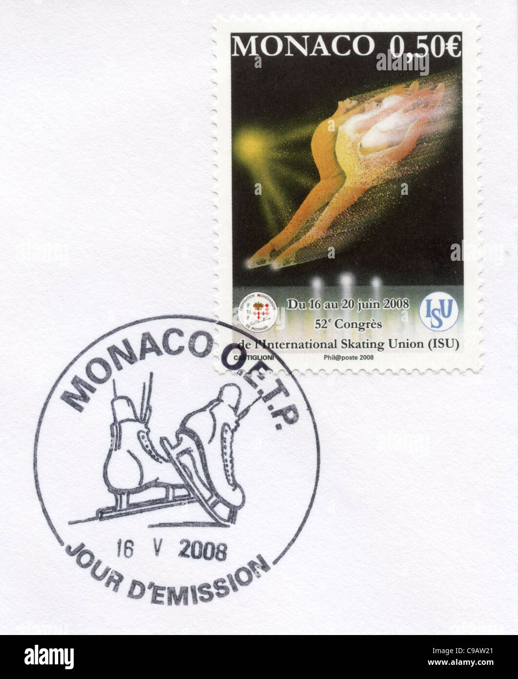 Monaco postage stamp Stock Photo - Alamy