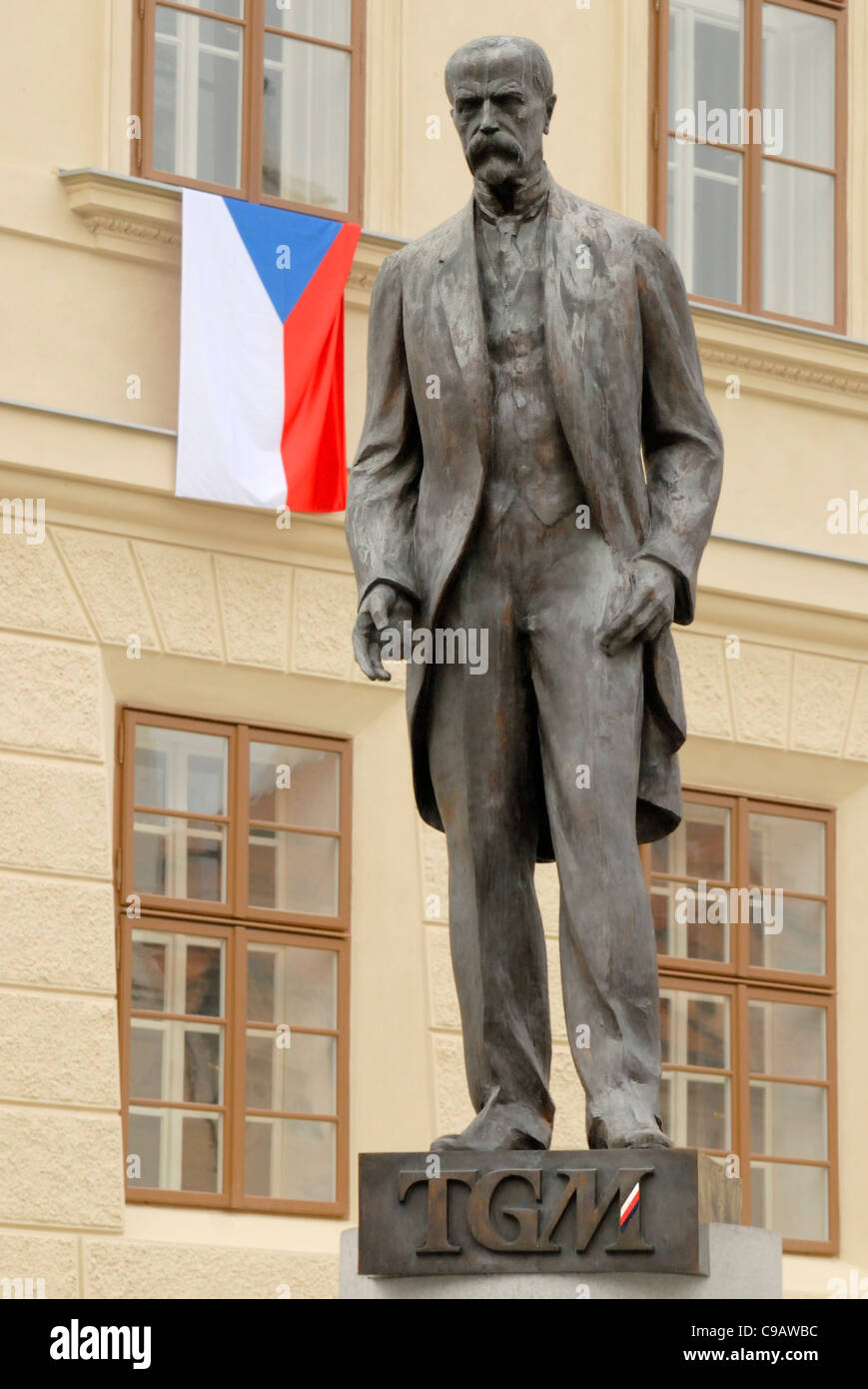 Prague, Czech Republic. Statue of T G Masaryk (first president of ...