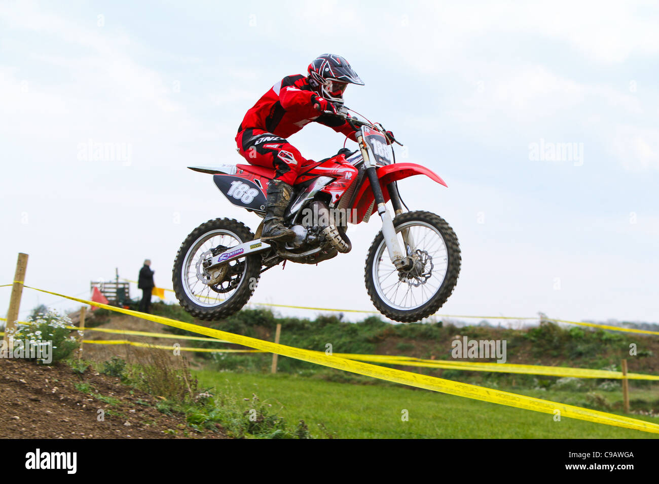 Motocross rider in the air hi-res stock photography and images - Alamy
