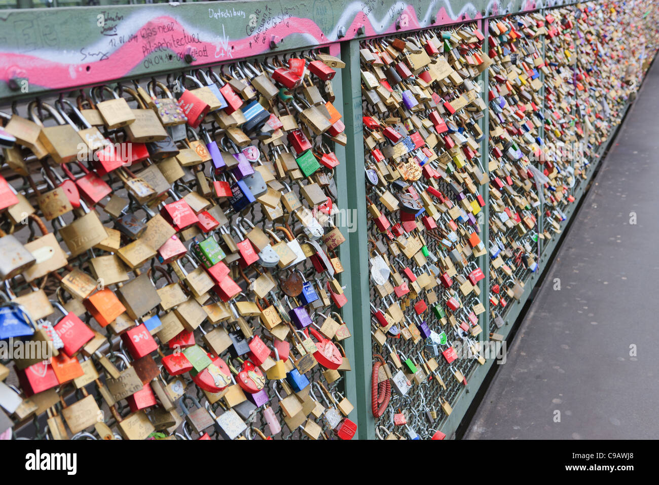 Hohenzollern Bridge in Cologne with locks on the bridge Stock Photo - Alamy